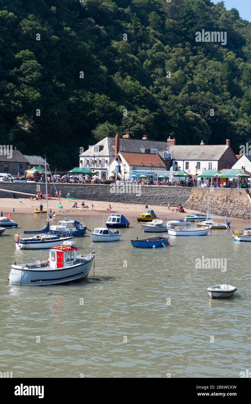 Boats moored in harbour at Minehead, Somerset, England Stock Photo - Alamy