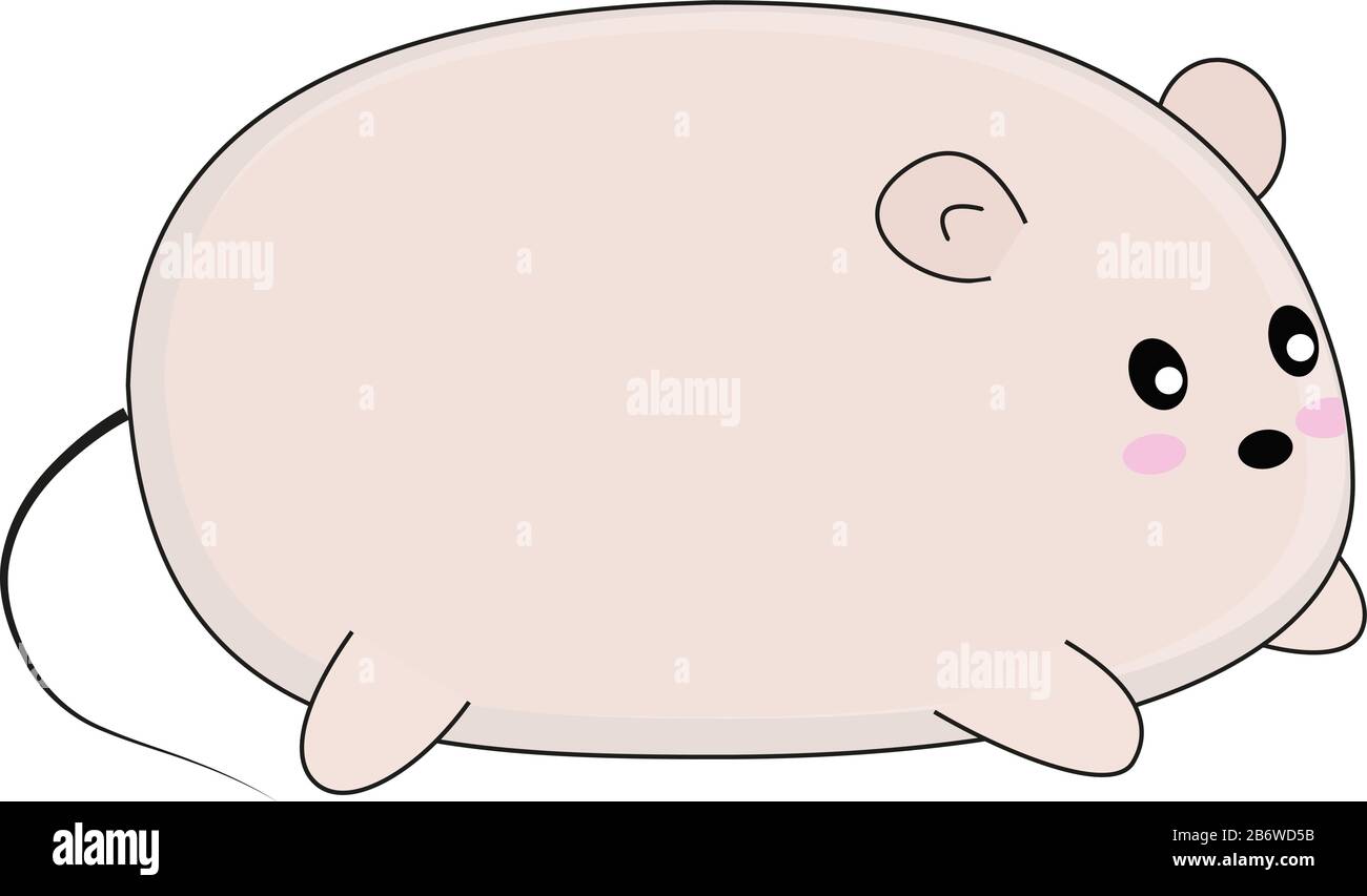 Fat little mouse, illustration, vector on white background Stock Vector ...