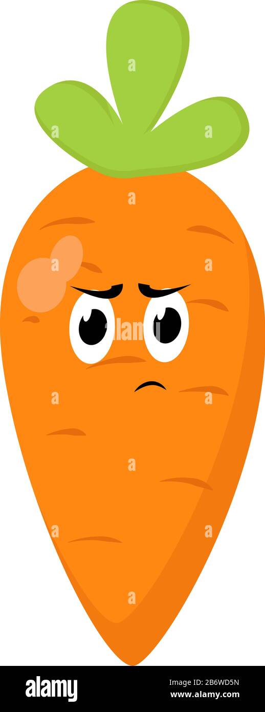 Angry carrot, illustration, vector on white background Stock Vector ...