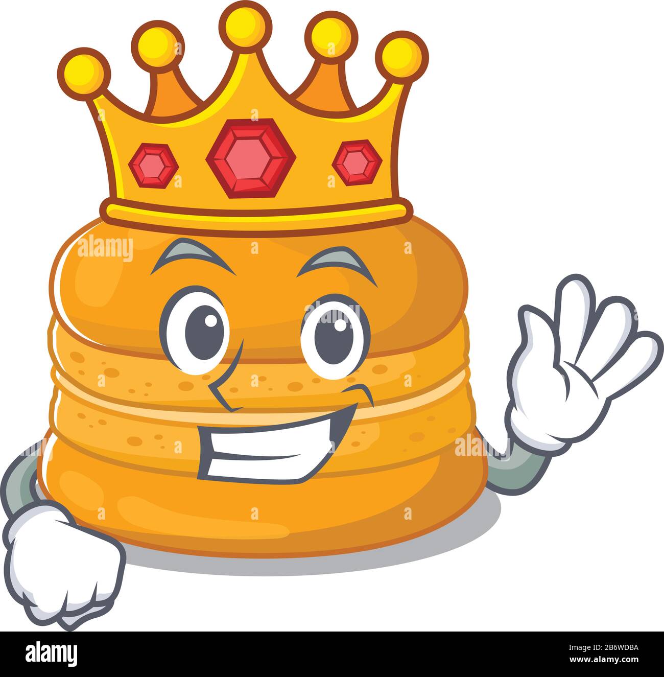 The Royal King of orange macaron cartoon character design with crown ...