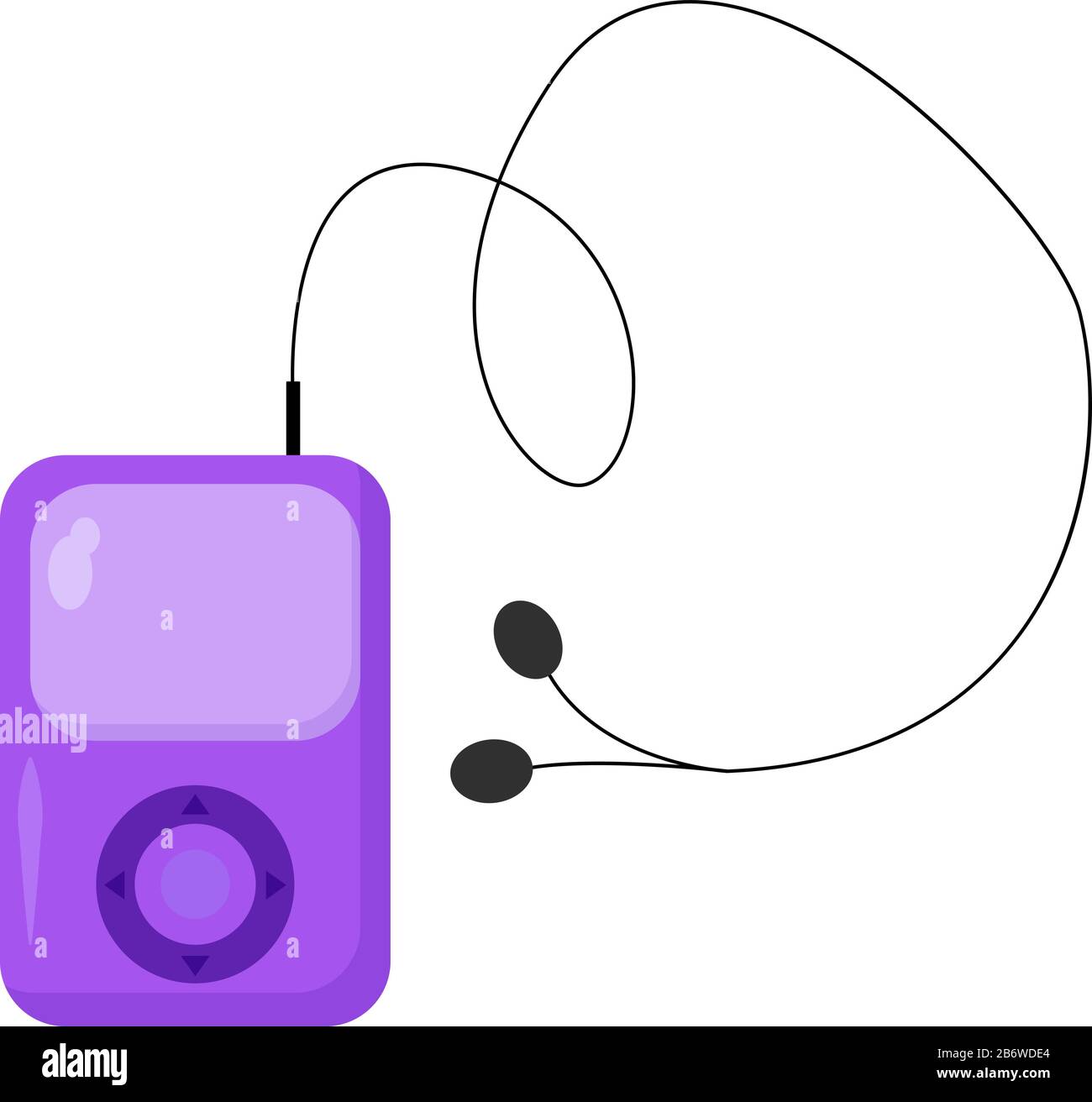 Purple mp3 player, illustration, vector on white background Stock ...