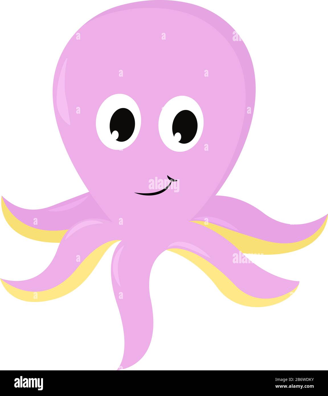 Pink octopus, illustration, vector on white background Stock Vector ...