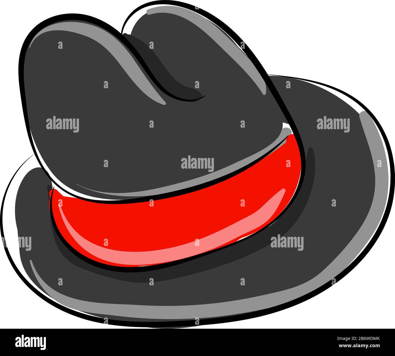 Black old hat, illustration, vector on white background Stock Vector ...