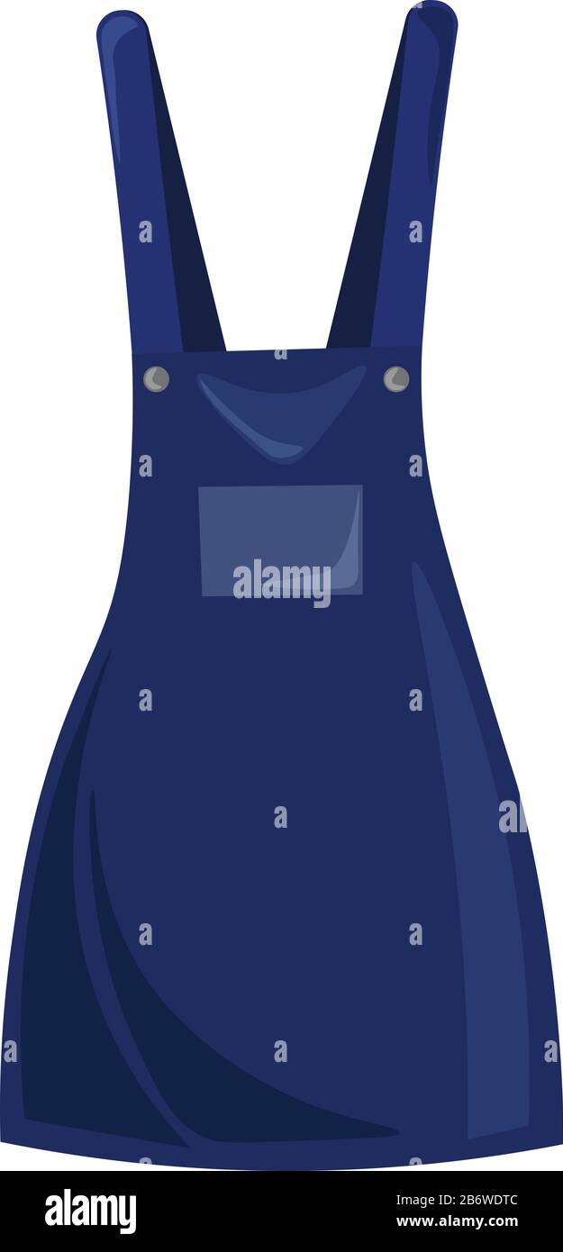 Blue apron, illustration, vector on white background Stock Vector Image ...