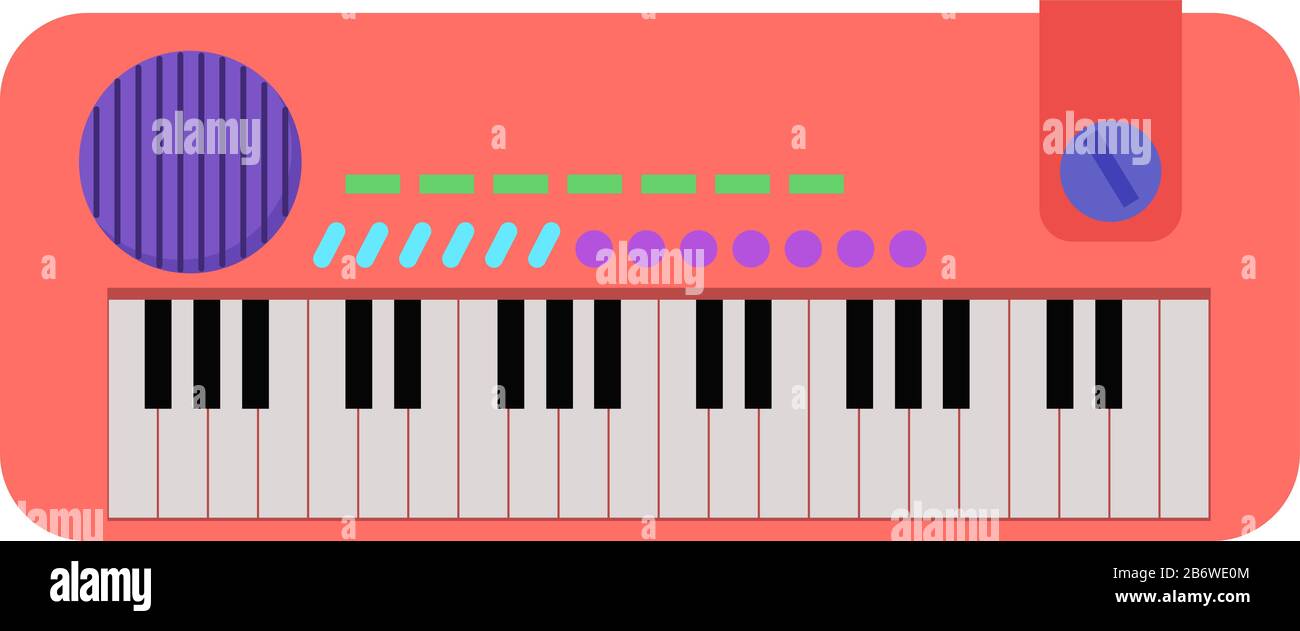 Pink piano, illustration, vector on white background Stock Vector Image ...