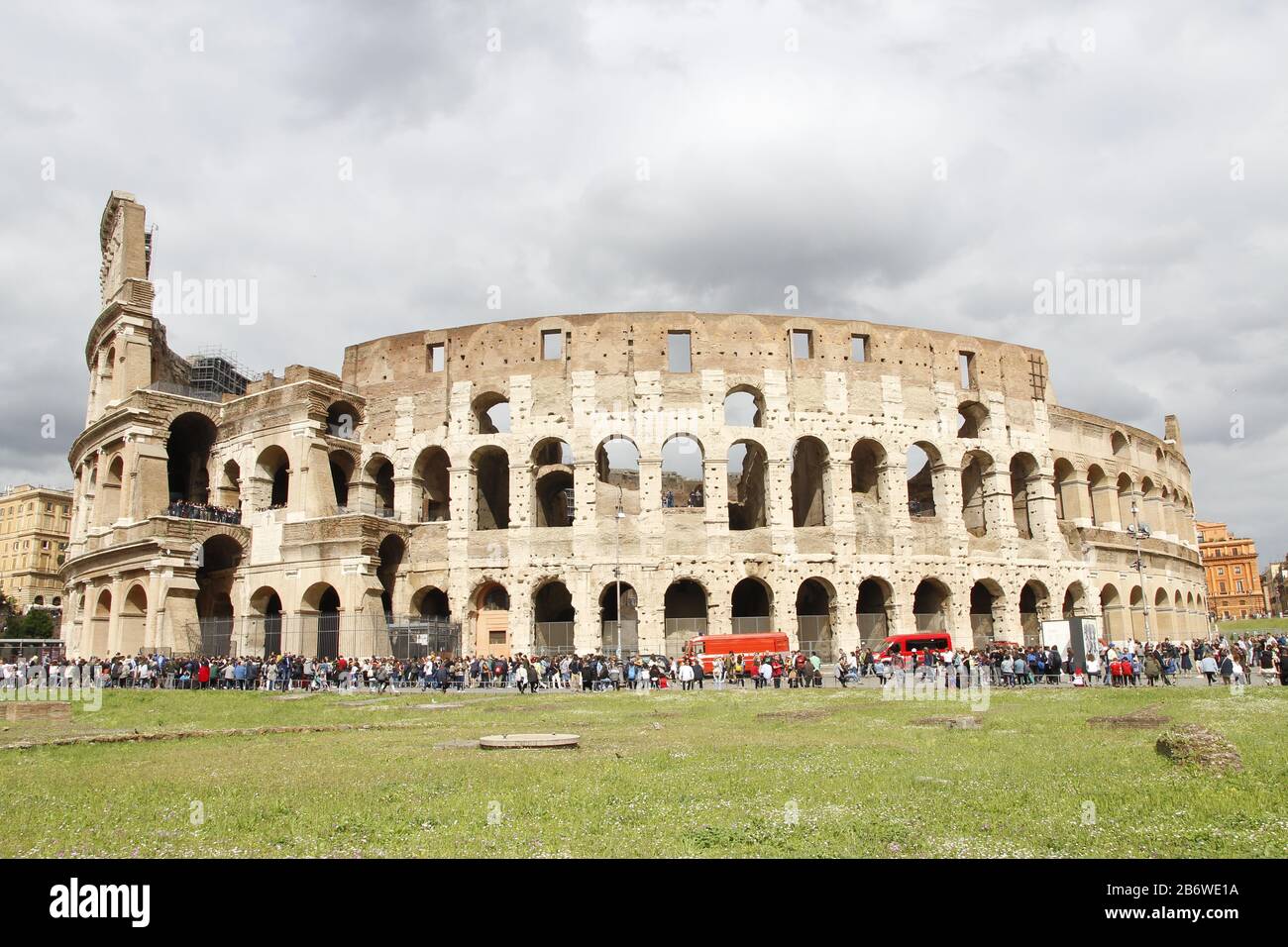 Colosseum or Coliseum in cloudy day, Rome, Italy Stock Photo - Alamy