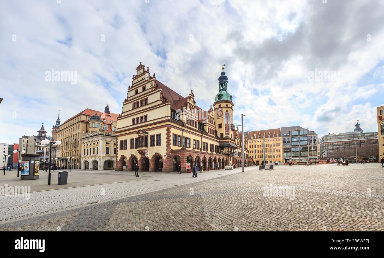 LEIPZIG, GERMANY - CIRCA MARCH, 2018: The Altes Rathaus and Marktplatz ...