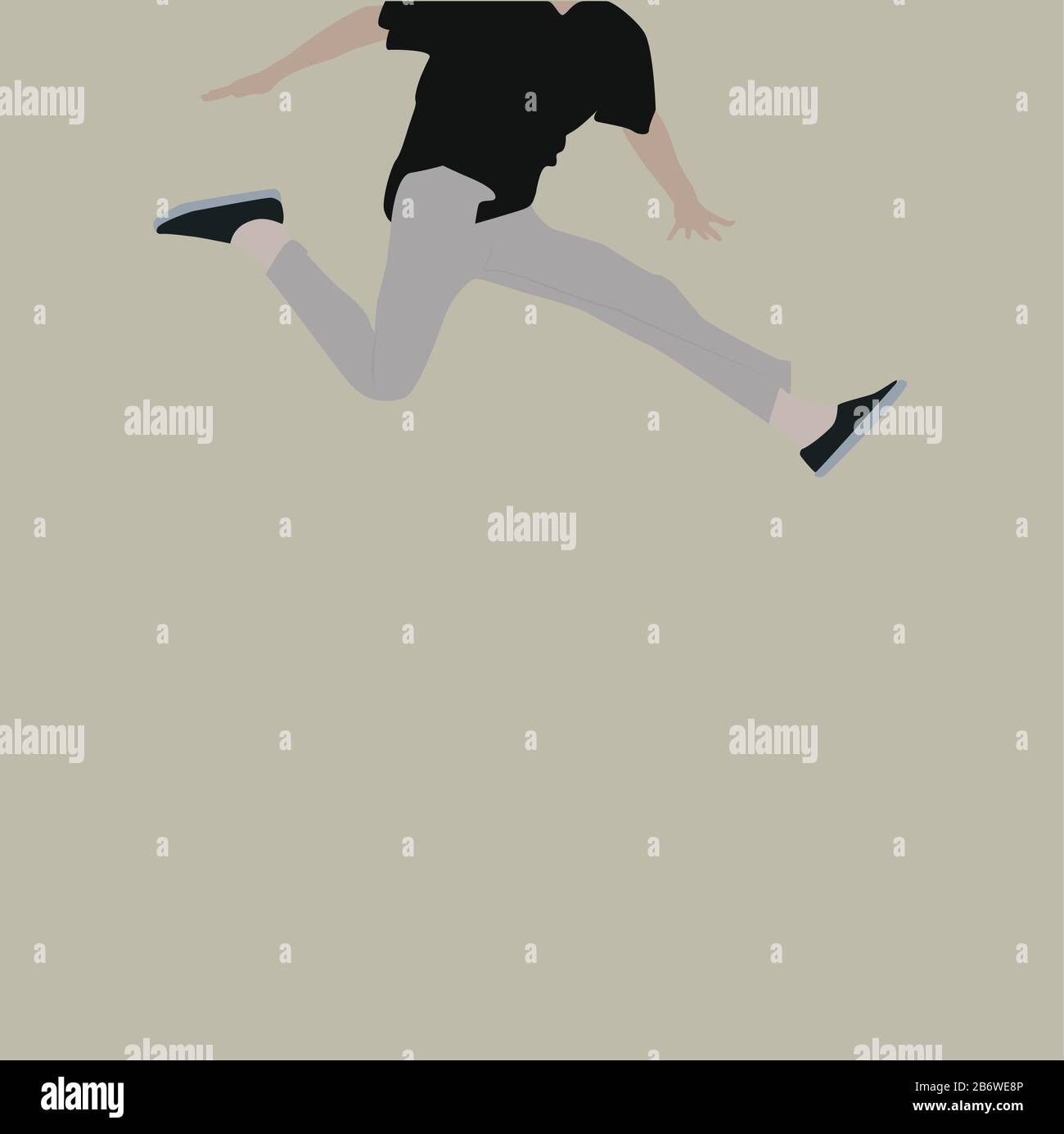 Jumping man, illustration, vector on white background Stock Vector ...