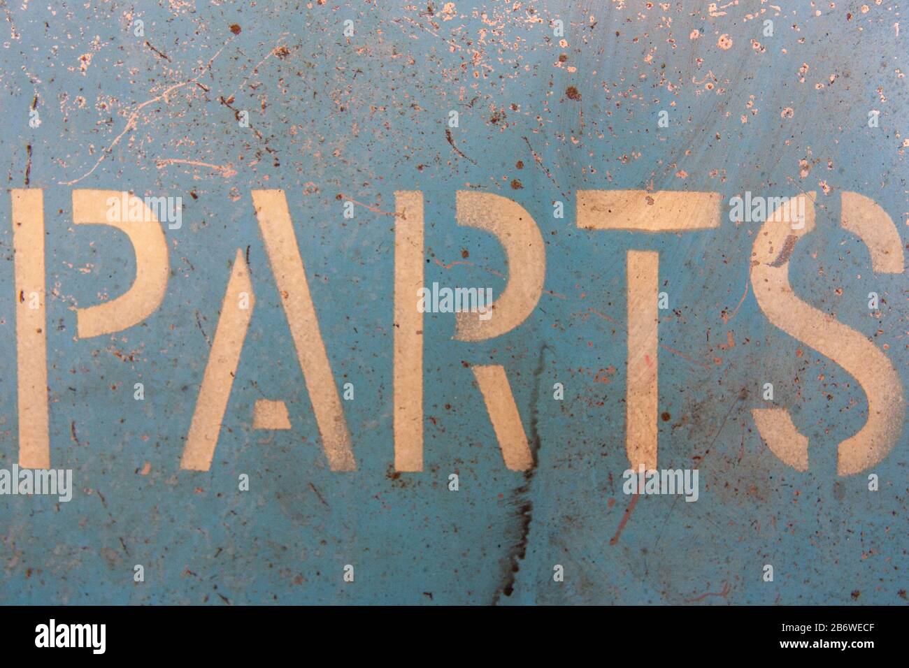 Dirty used parts signage Stock Photo - Alamy