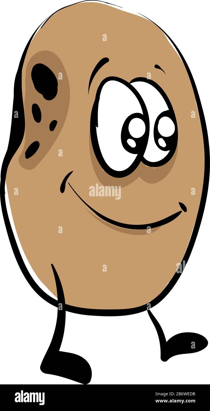 Smiling potato, illustration, vector on white background Stock Vector ...