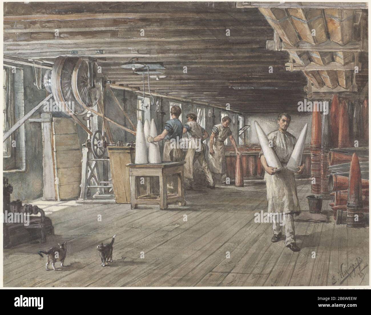 Interieur van de suikerfabriek van de firma Vom Rath Interior of the ...