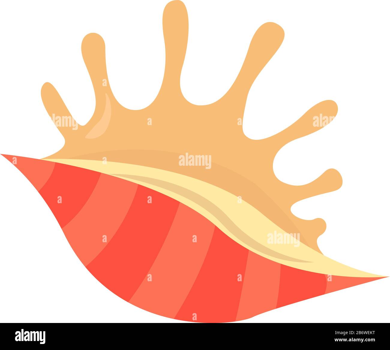 Sea shell, illustration, vector on white background Stock Vector Image ...
