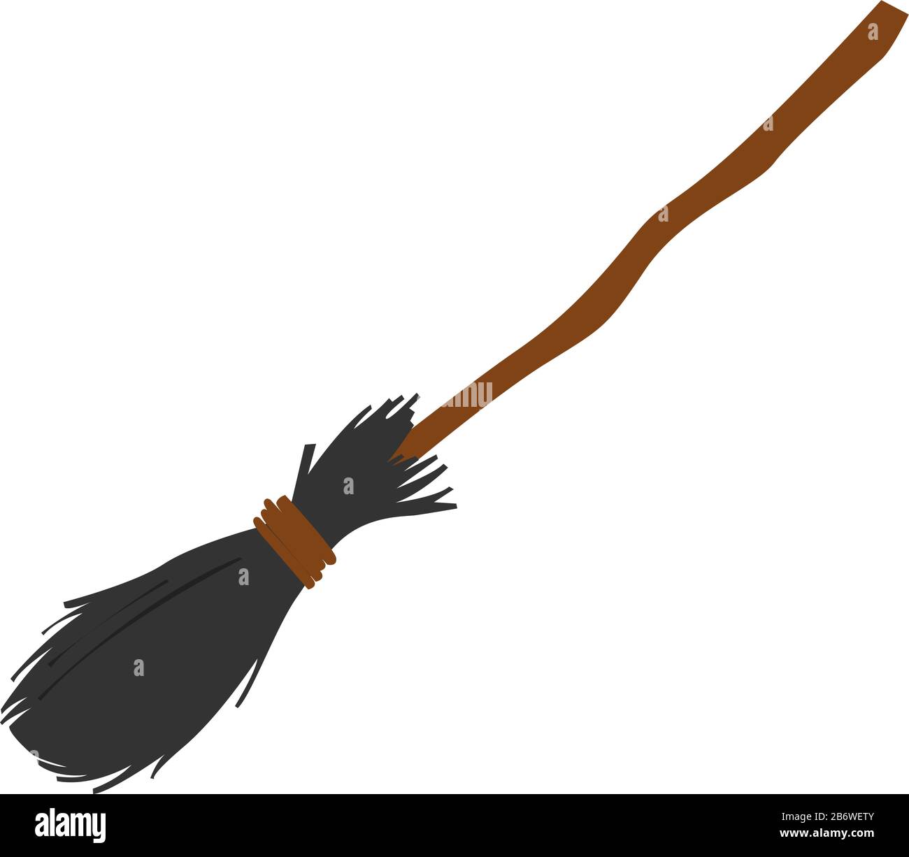 Old black broom, illustration, vector on white background Stock Vector ...