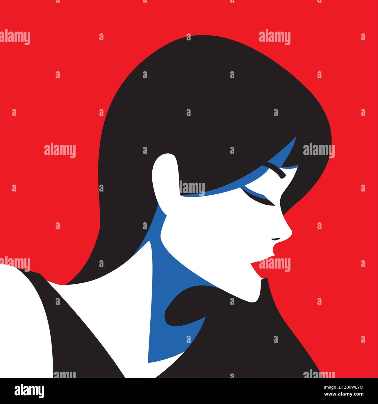 portrait of abstract young woman vector illustration design Stock ...