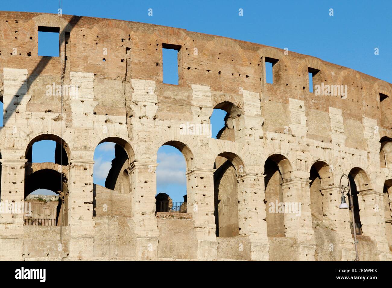 The exterior facade of the Colosseum or Coliseum with the arches ...