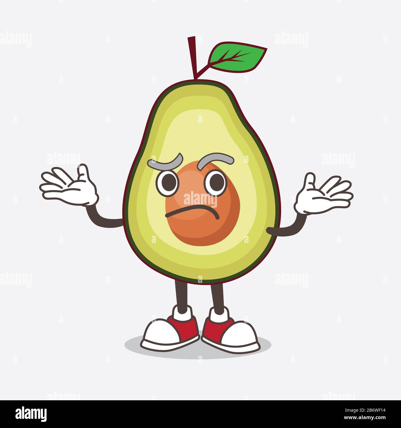 An illustration of Avocado Fruit cartoon mascot character in comical ...