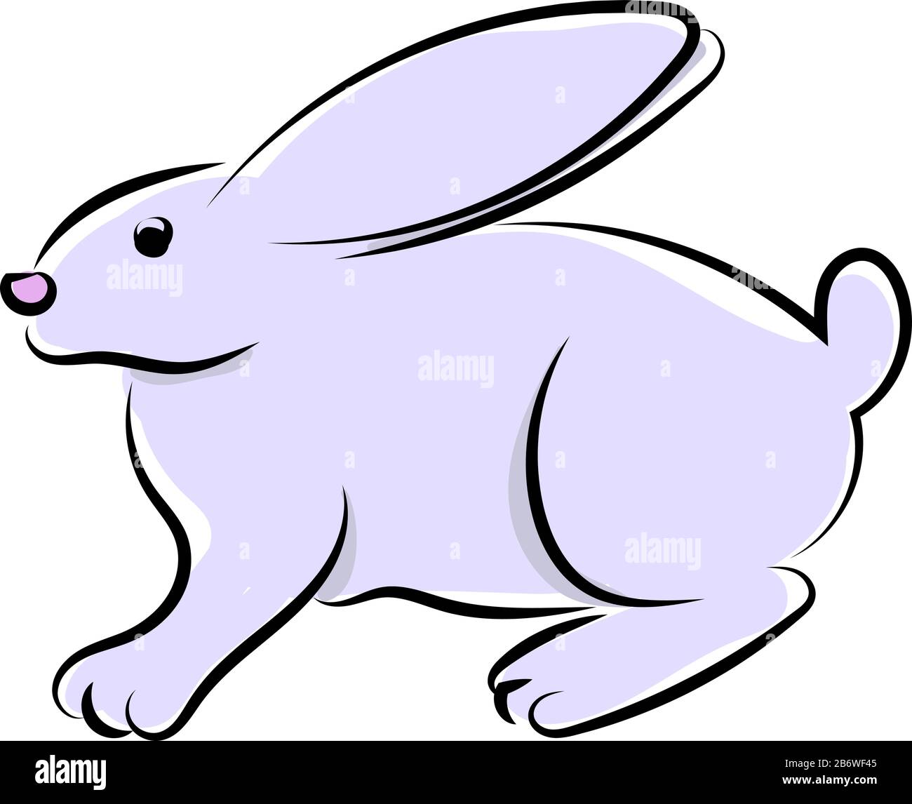 White rabbit, illustration, vector on white background Stock Vector ...