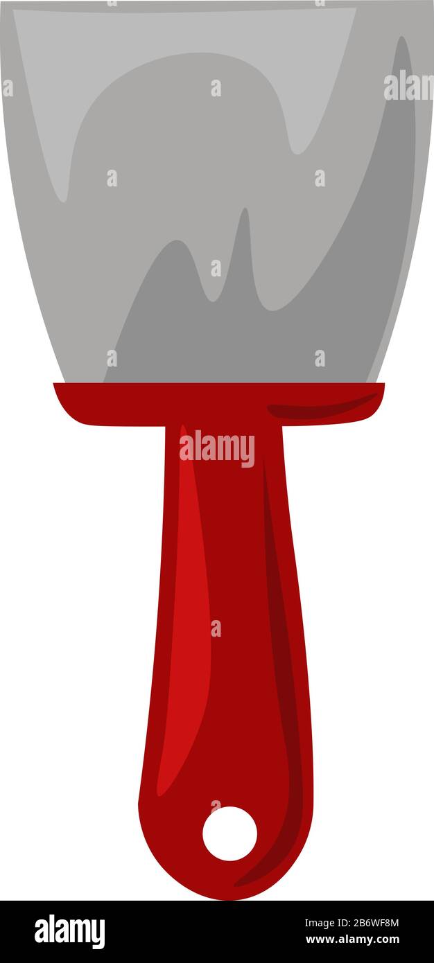Red putty knife, illustration, vector on white background Stock Vector ...