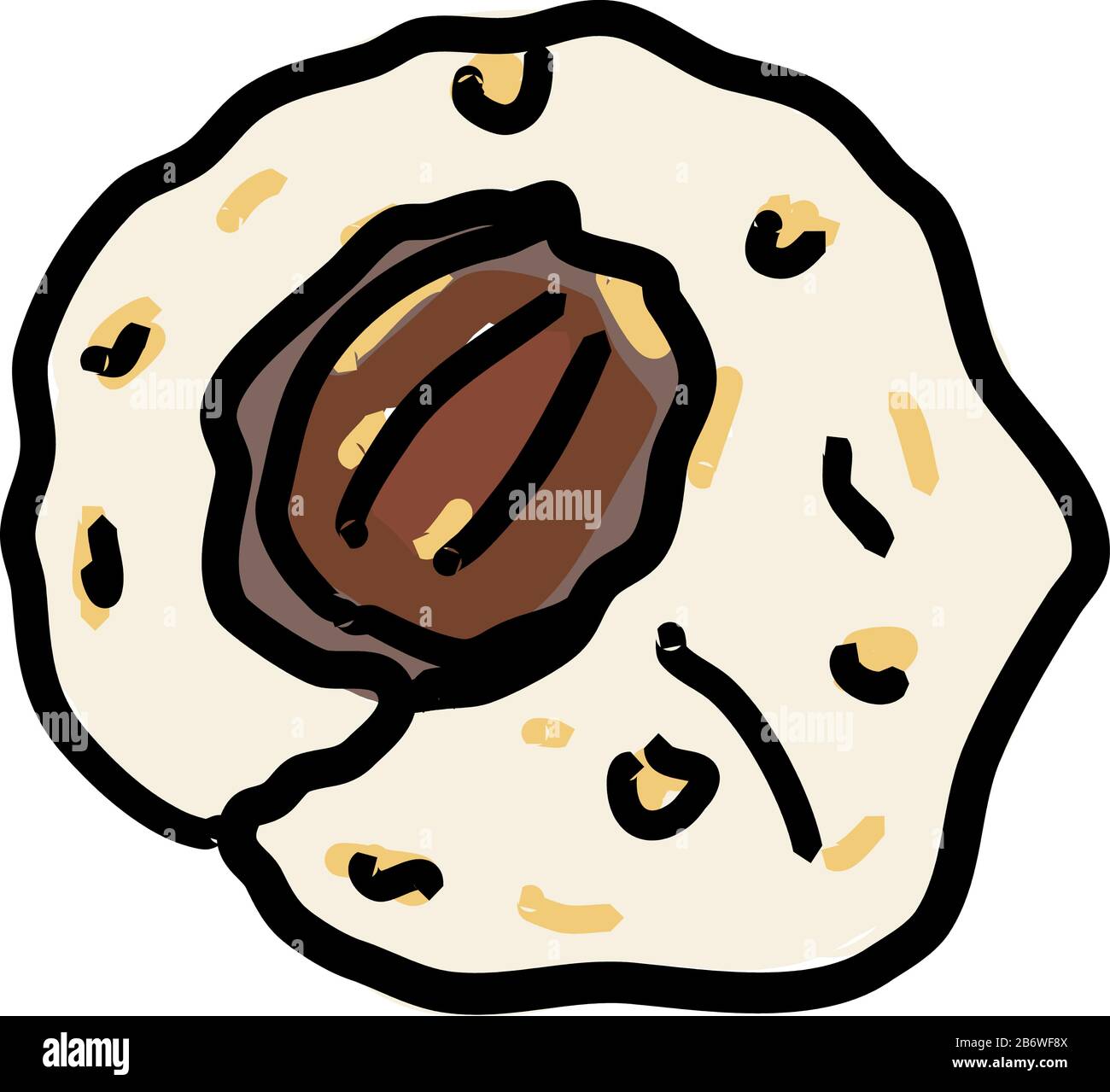 Shortbread cookie, illustration, vector on white background Stock ...