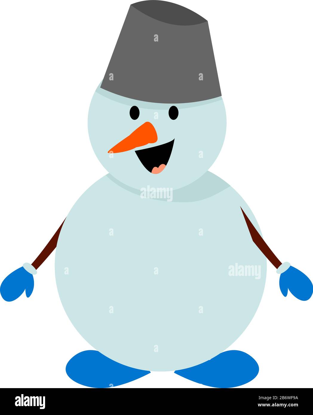 Little snowman, illustration, vector on white background Stock Vector ...