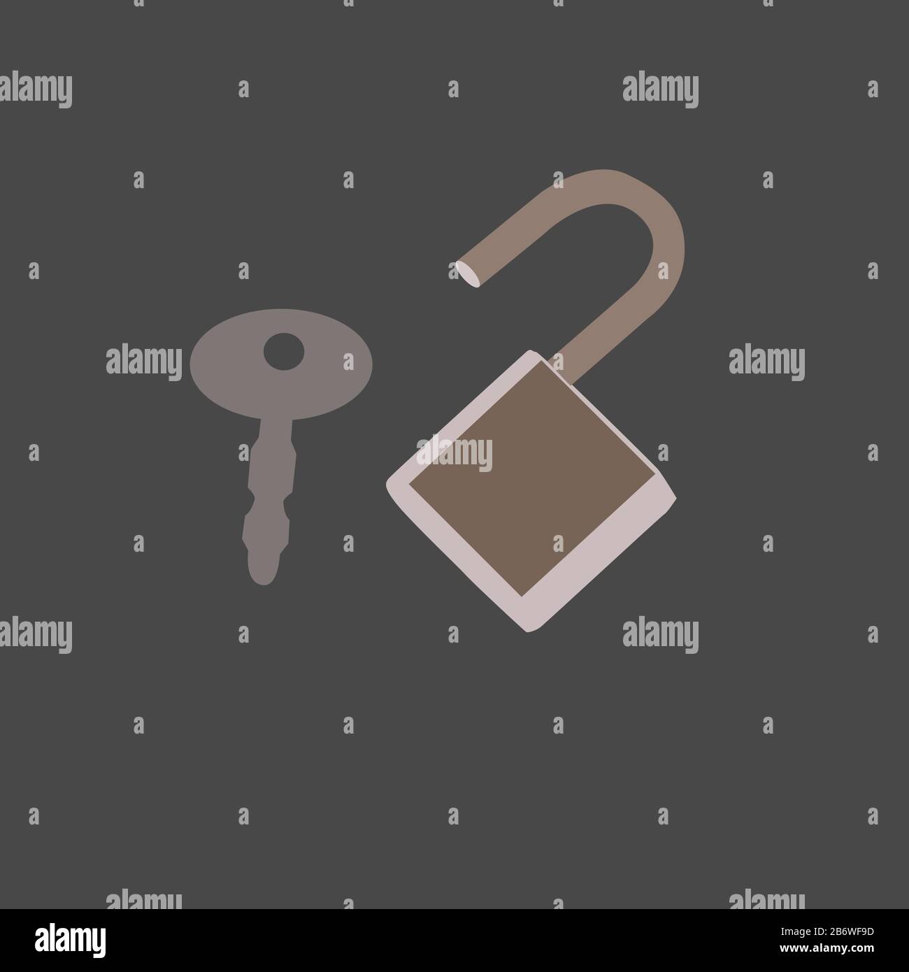 Lock and key, illustration, vector on white background Stock Vector ...
