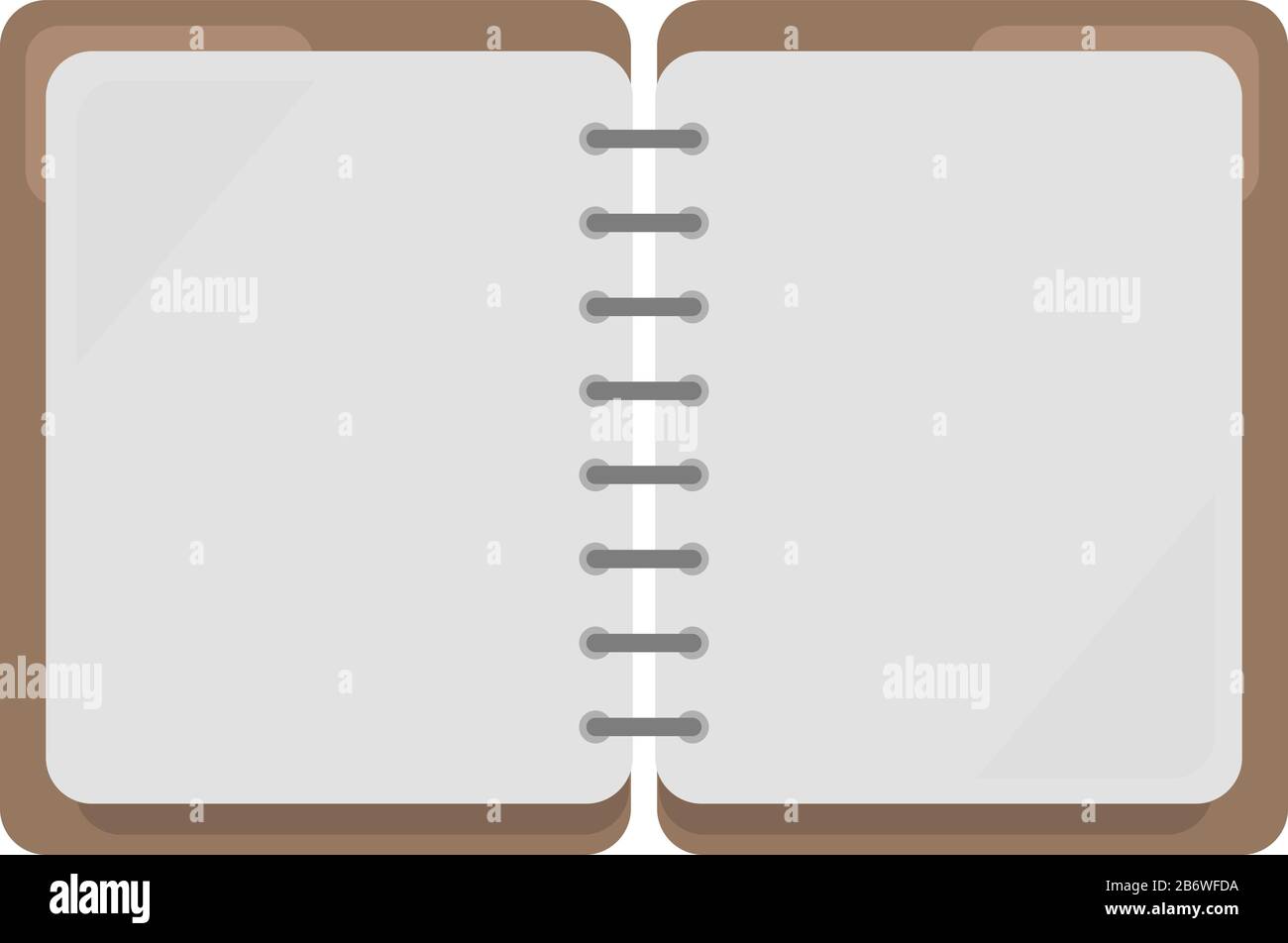 Opened sketchbook, illustration, vector on white background Stock ...