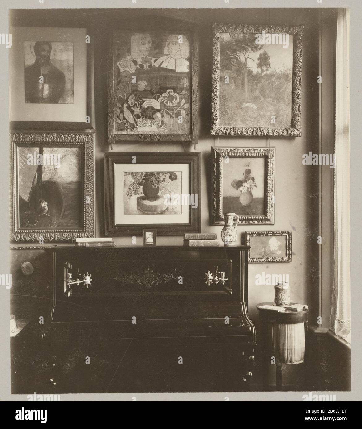 Interieur van het huis van Andries Bonger in Amsterdam, met een aantal ...