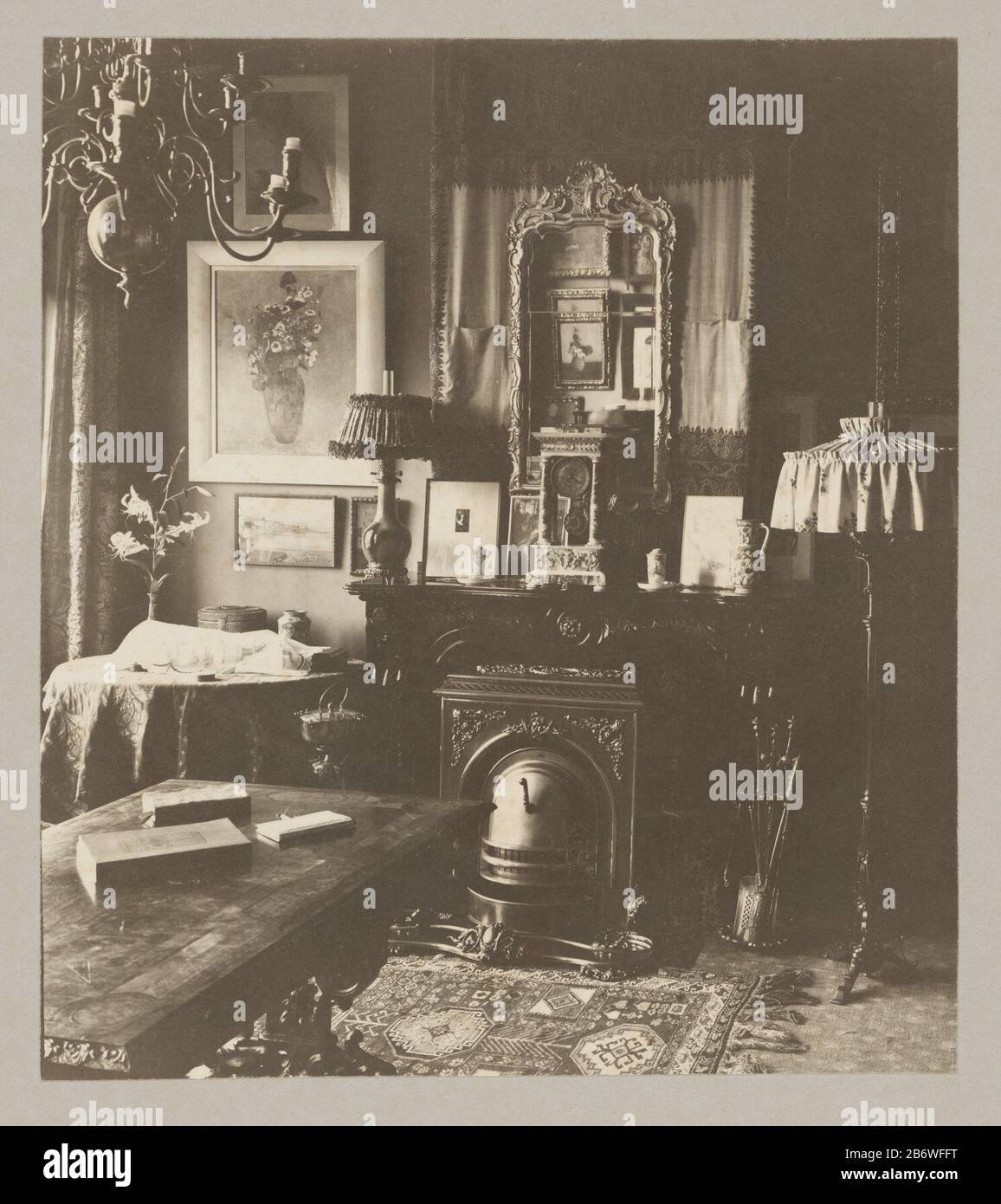 Interieur van het huis van Andries Bonger in Amsterdam, met een aantal ...
