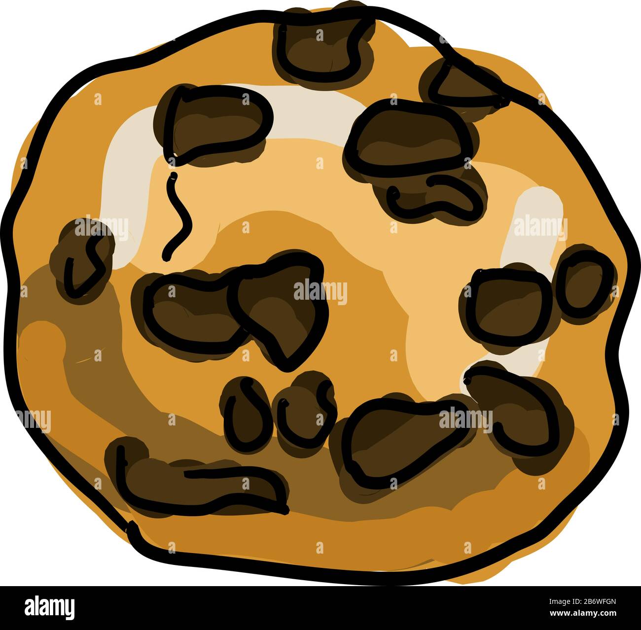 Pumpkin cookie, illustration, vector on white background Stock Vector ...