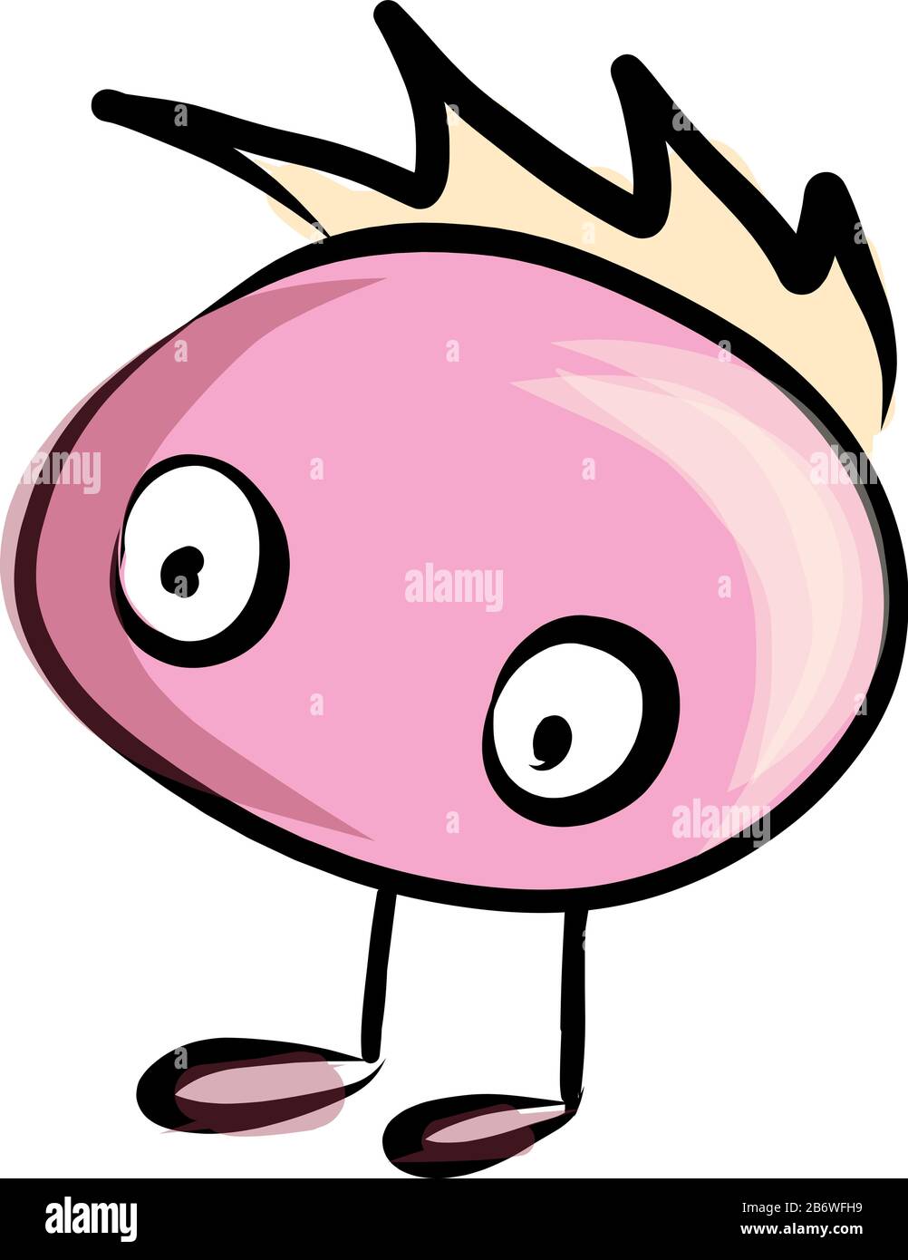 Little pink monster, illustration, vector on white background Stock ...