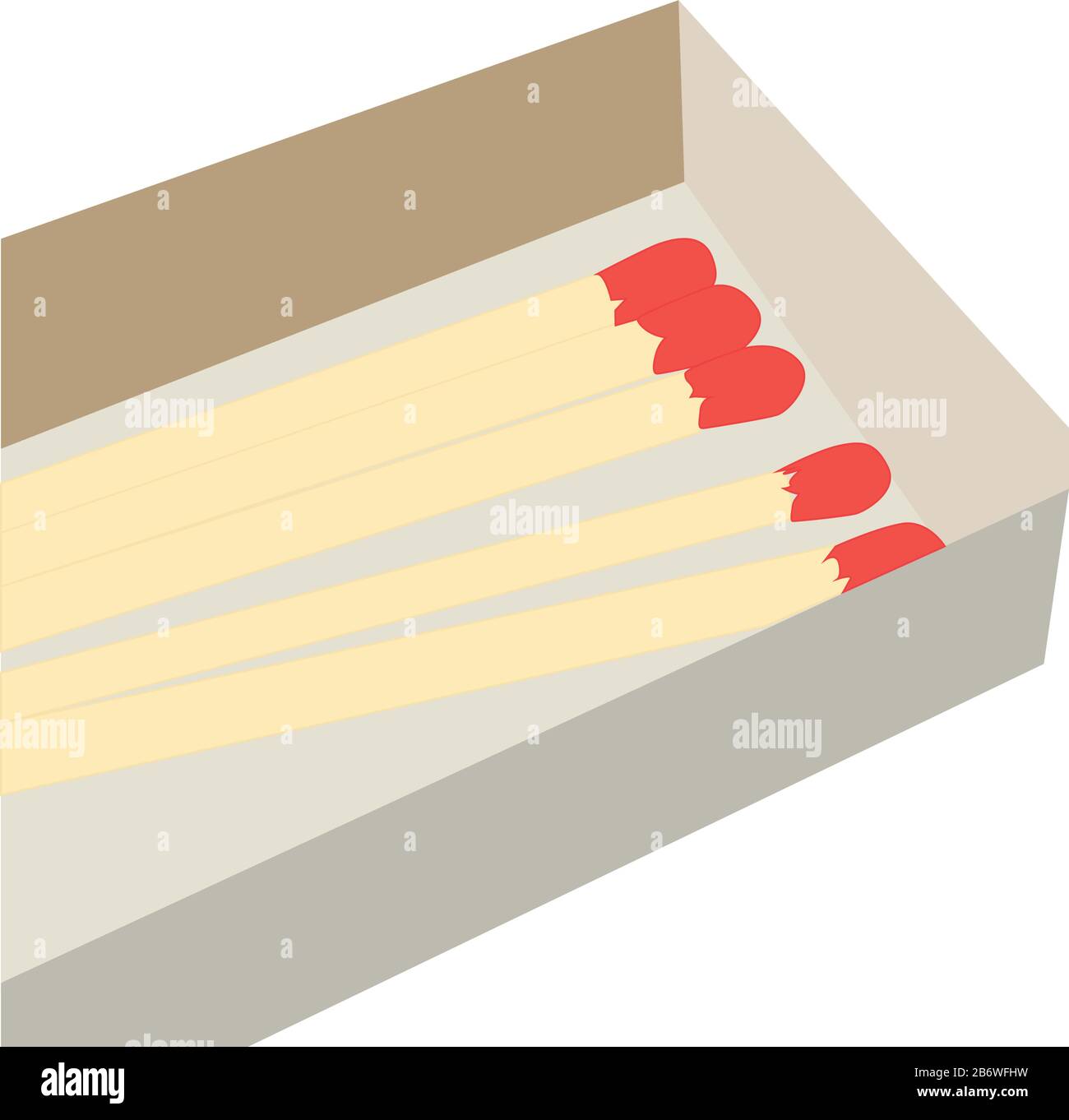 Matches in box, illustration, vector on white background Stock Vector ...