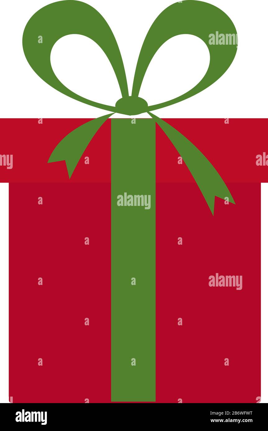 Red gift box, illustration, vector on white background Stock Vector ...