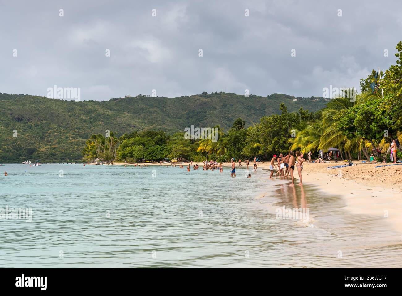 Sainte-Anne, Martinique - December 20, 2018: People relax on the ...