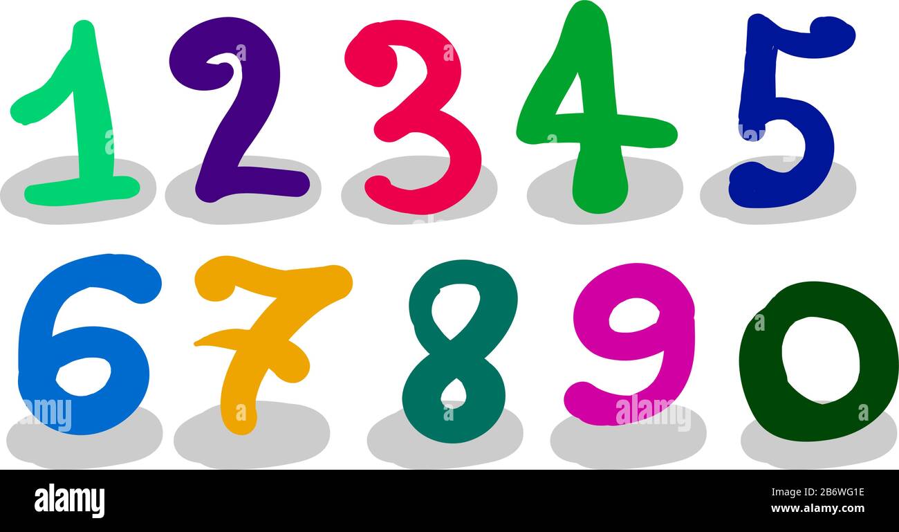 Multicolor numbers, illustration, vector on white background Stock ...