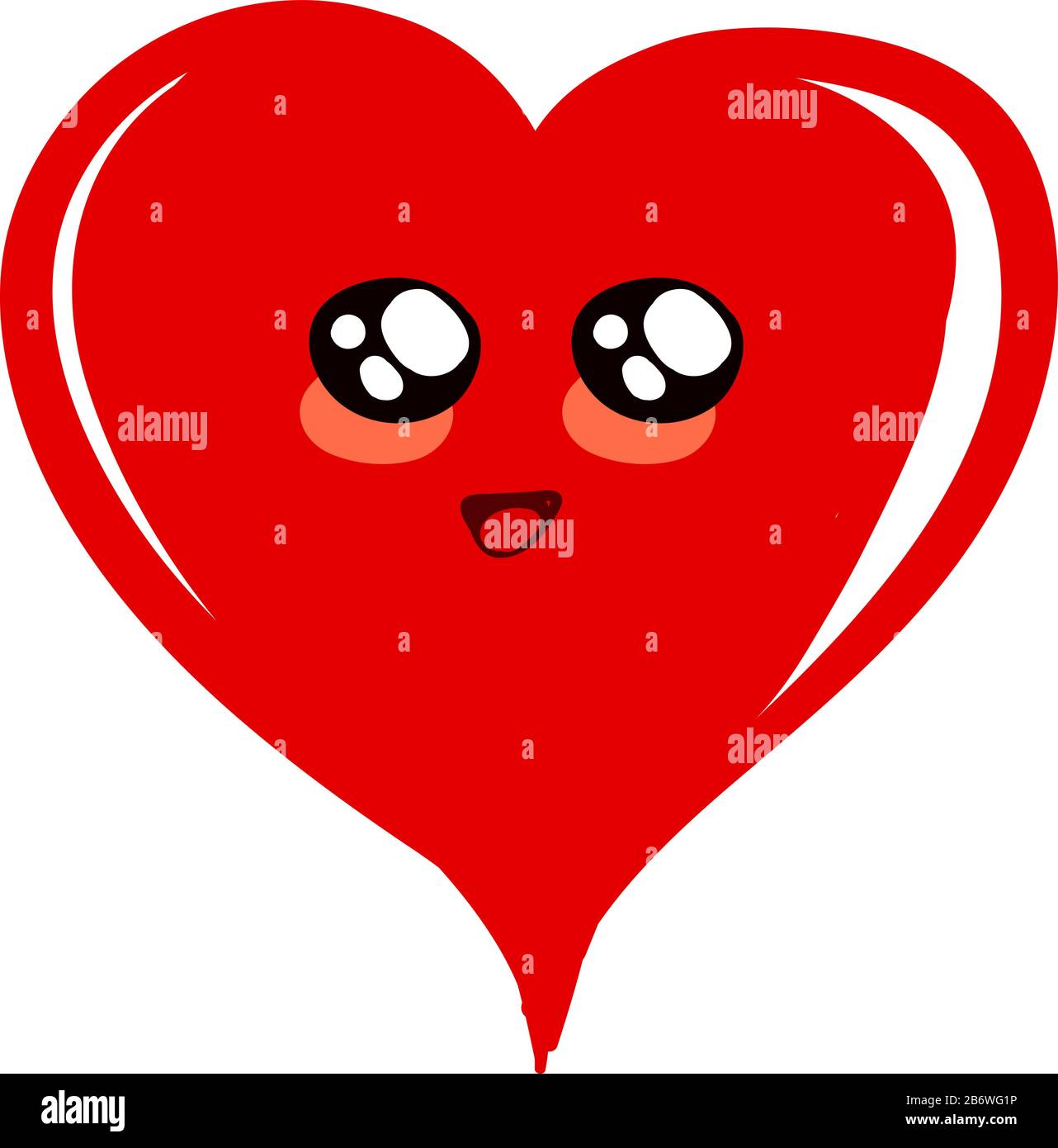 Cute heart, illustration, vector on white background Stock Vector Image ...