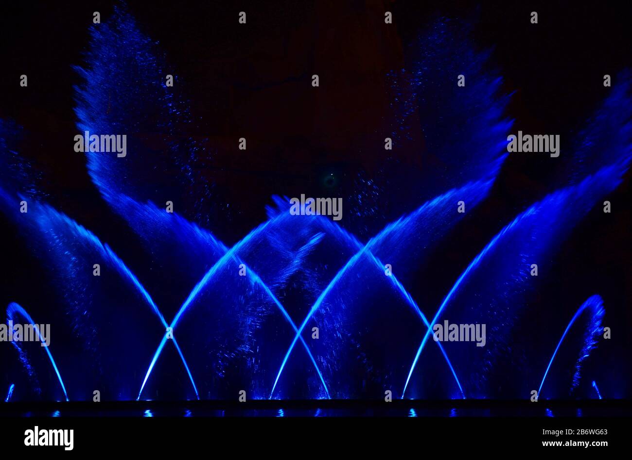 Colorful water fountains. Beautiful laser and fountains show. Large ...