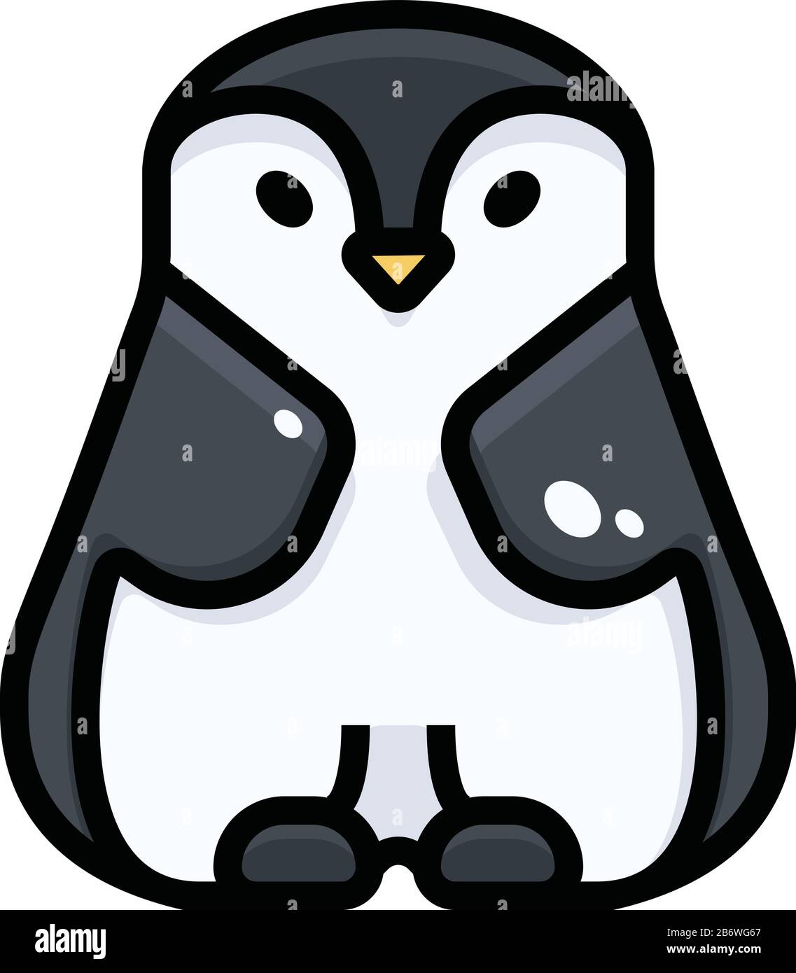 Penguin sitting, illustration, vector on white background Stock Vector ...