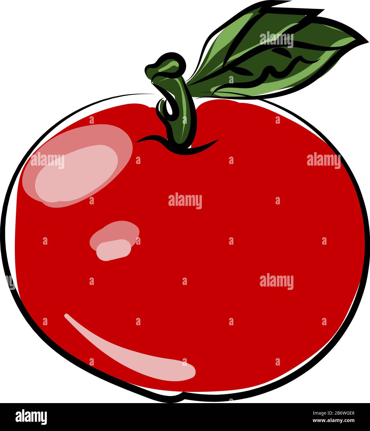 Red apple, illustration, vector on white background Stock Vector Image ...