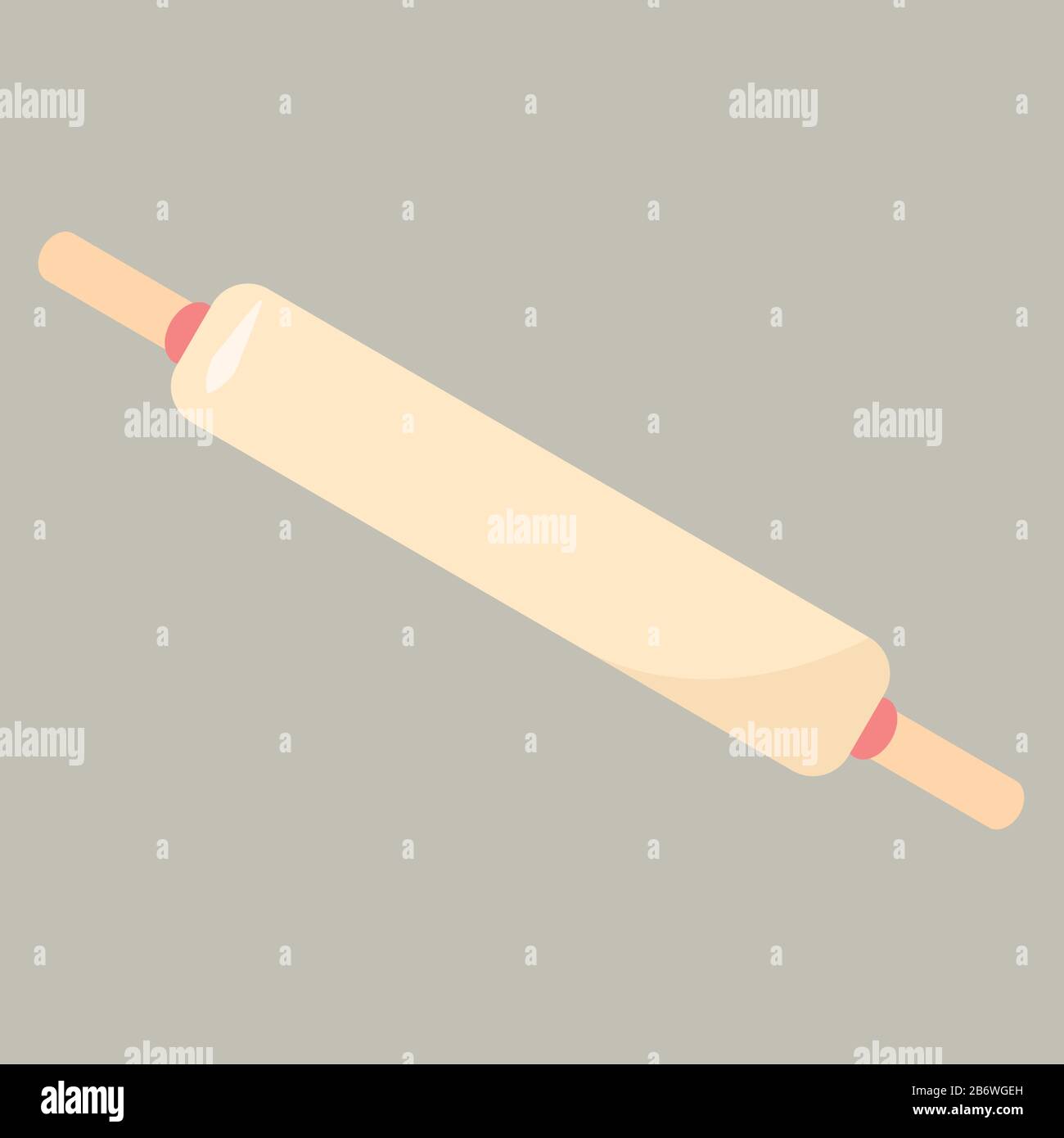 Rolling pin, illustration, vector on white background Stock Vector ...