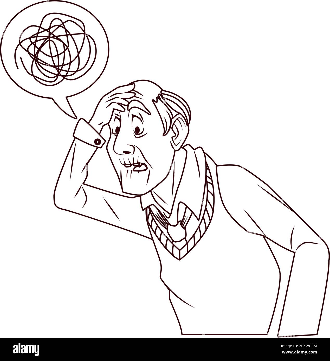 old grandfather with scribble in speech bubble Stock Vector Image & Art ...