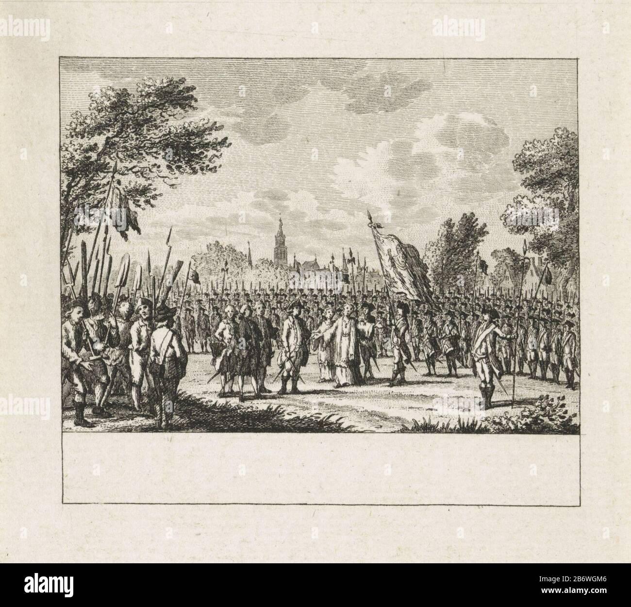 Inzegening van het vaandel, buiten Luik, 1790 blessing of the banner of ...