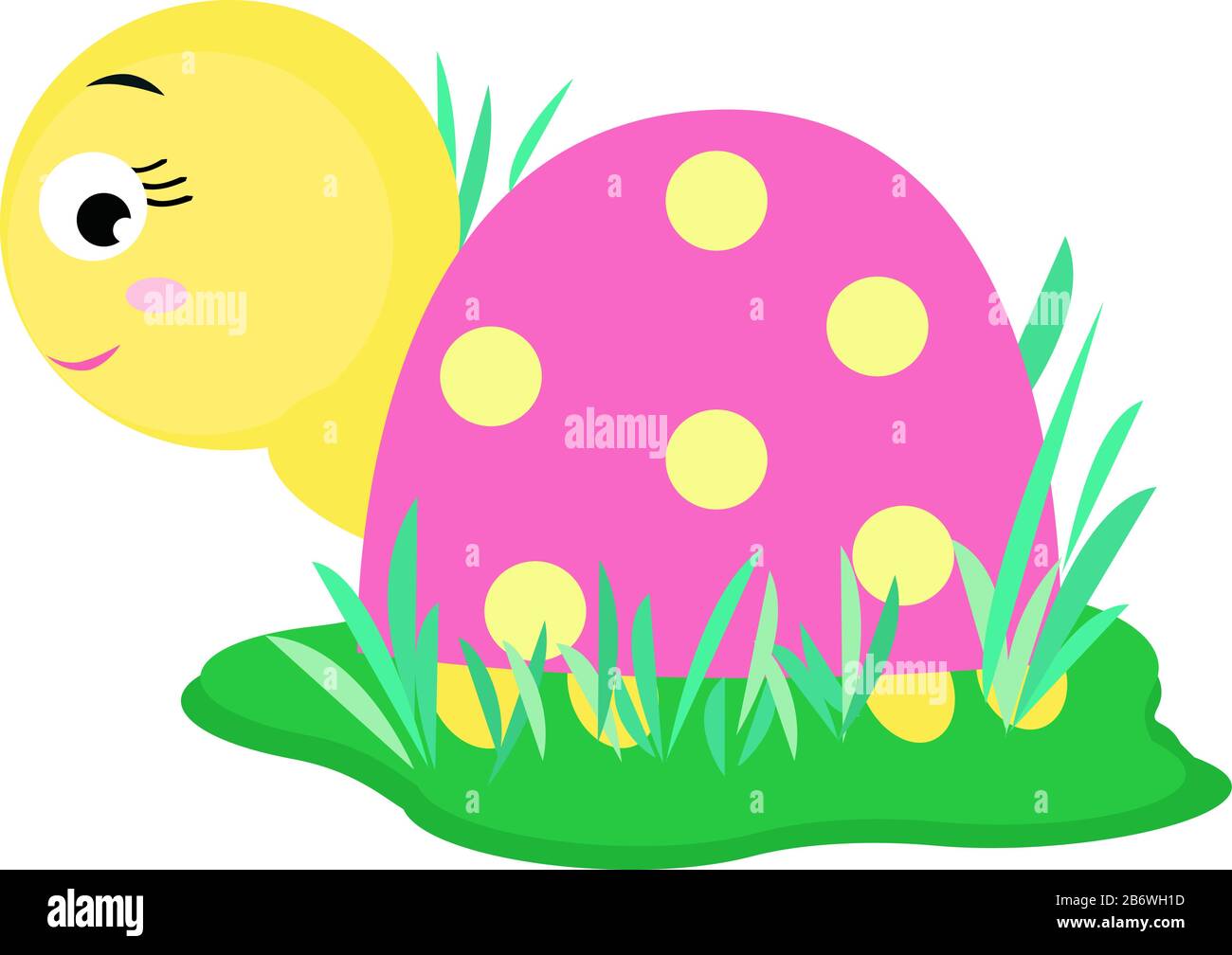 Pink turtle, illustration, vector on white background Stock Vector ...