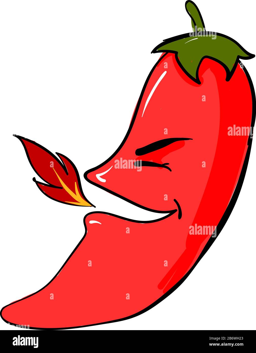 Chilli pepper, illustration, vector on white background Stock Vector ...