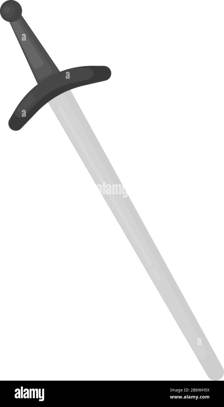 Big sword, illustration, vector on white background Stock Vector Image ...
