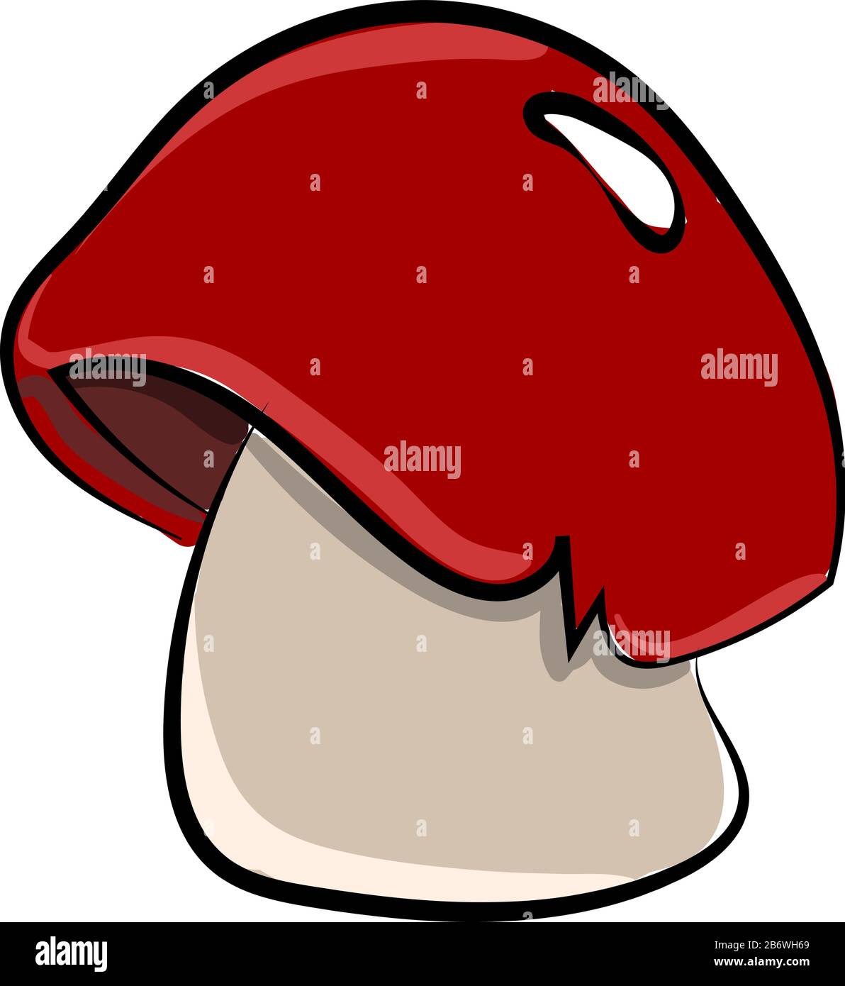 Red mushroom, illustration, vector on white background Stock Vector ...