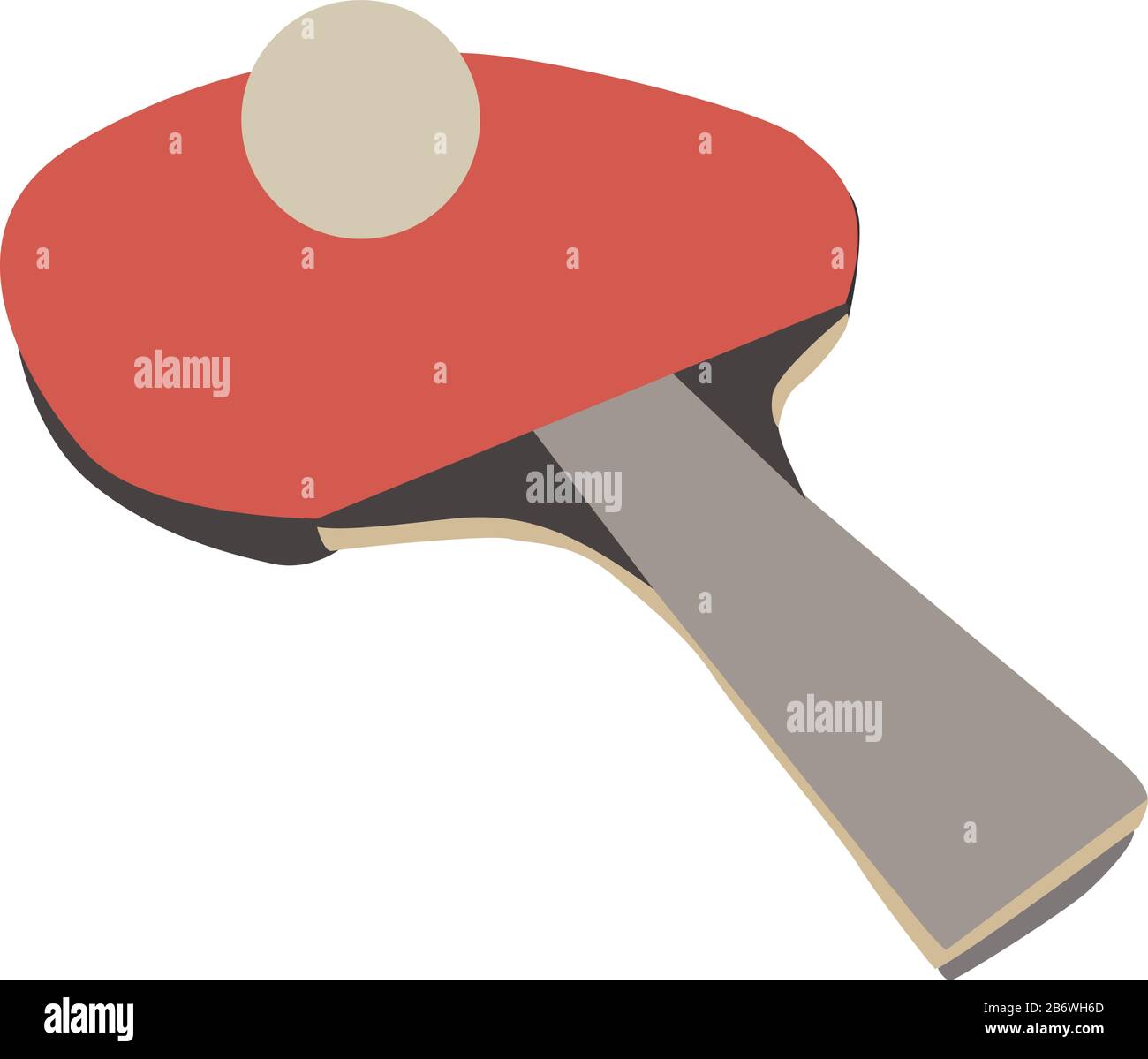 Table tennis racket, illustration, vector on white background Stock ...