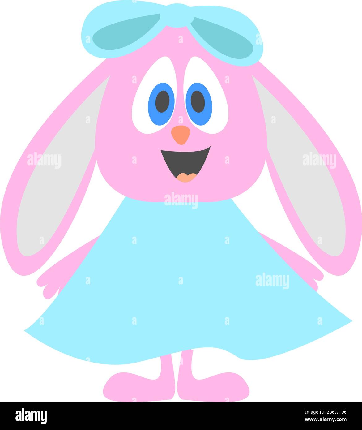 Pink rabbit, illustration, vector on white background Stock Vector ...