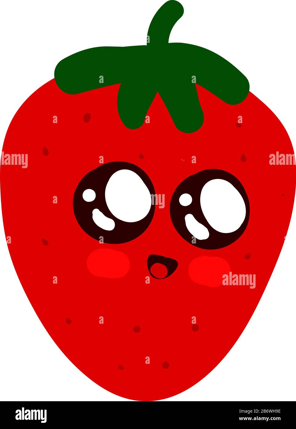 Cute strawberry, illustration, vector on white background Stock Vector ...