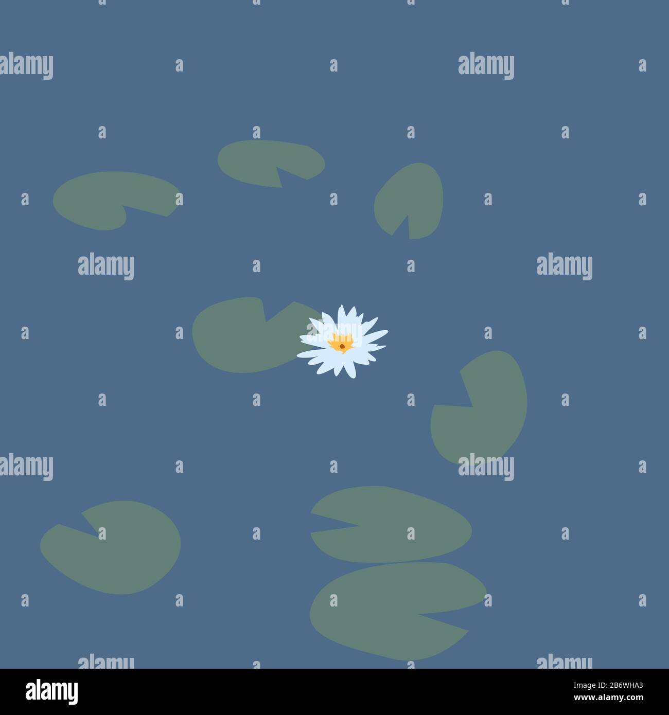 Water flower, illustration, vector on white background Stock Vector ...