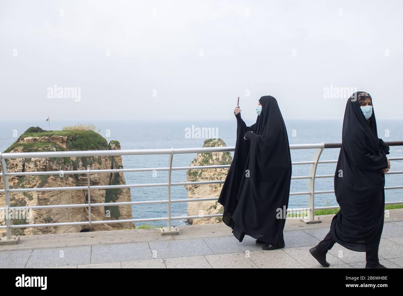 BEIRUT, LEBANON. 12 March 2020. Lebanese Muslim women dressed in a ...